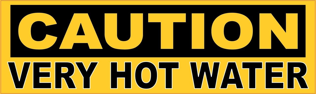 10in x 3in Caution Very Hot Water Sticker - Walmart.com