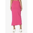 Themogan Womens S~3x Side Slit Ponte Knit High Waist Mid Calf Long