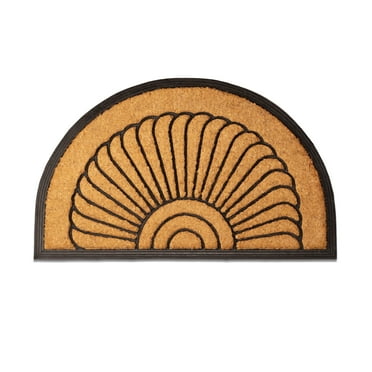 RugSmith Moulded Trellis Half-round Rubber Outdoor Doormat, 18" x 30 ...