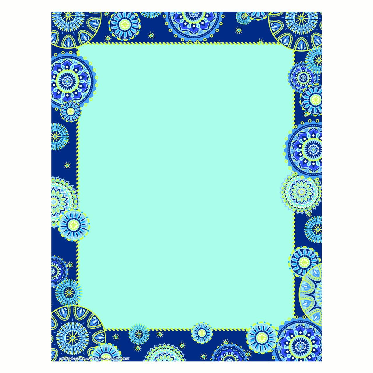 Blue Harmony -Light Blue Center Computer Paper, 50 sheets per pack, Set ...