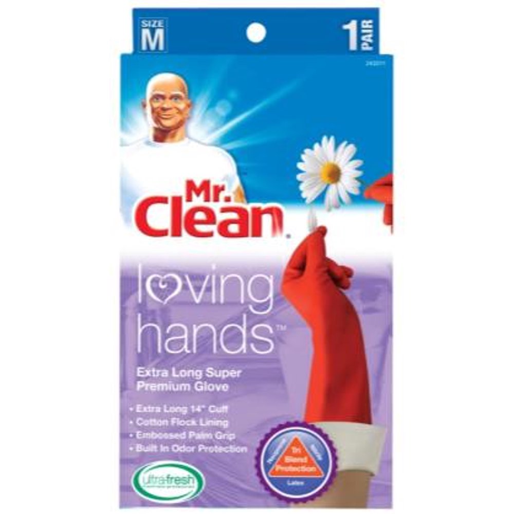 Mr. Clean Loving Hands Extra Long Super Premium Glove Size M, 1.0 PR ...
