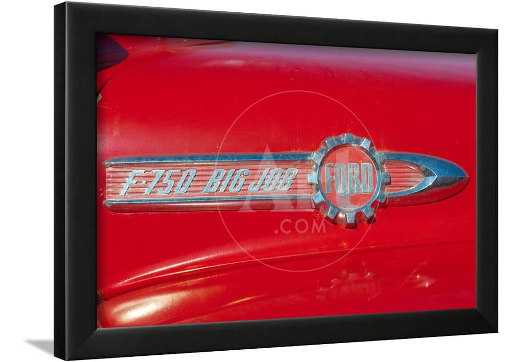 Vintage Ford F750 Big Job Firetruck Emblem Photo Poster, Framed Art ...