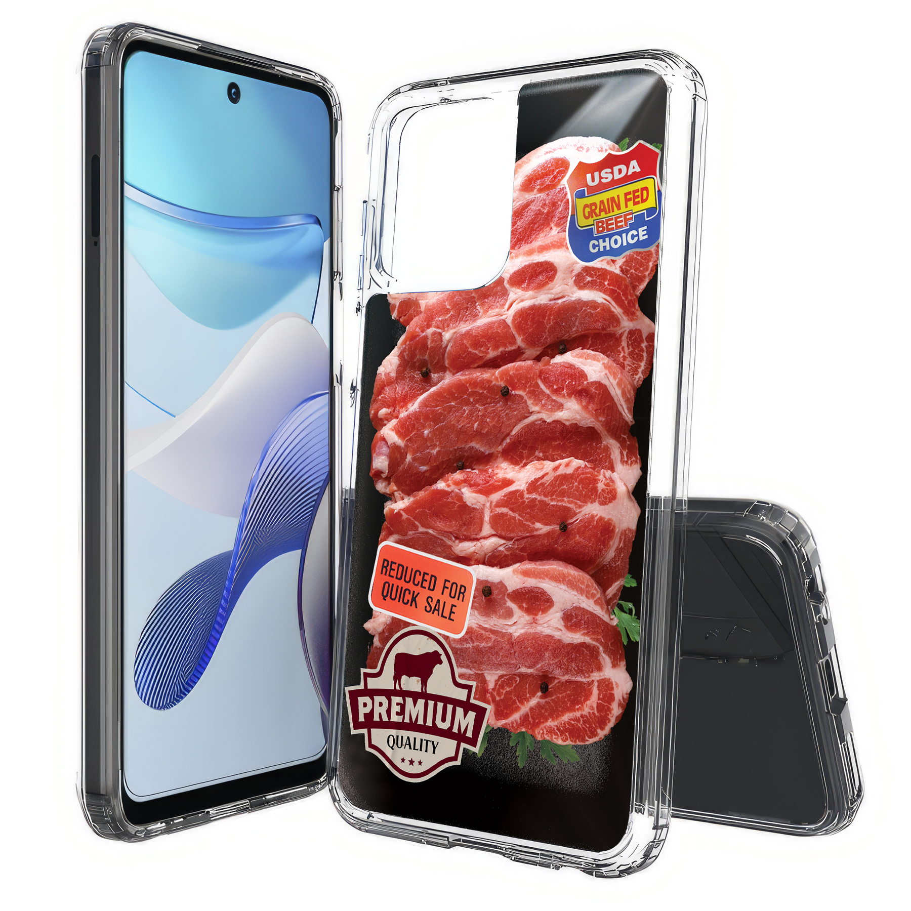 TalkingCase Slim Phone Case Compatible for Motorola Moto G 5G 2023, Beef Print, w/ Tempered ...