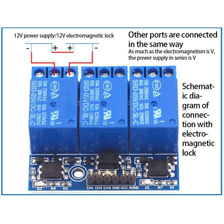 3 Channel Relay Module Optocoupler Isolation Practical Control Modules Durable Opto-isolated 3 ...