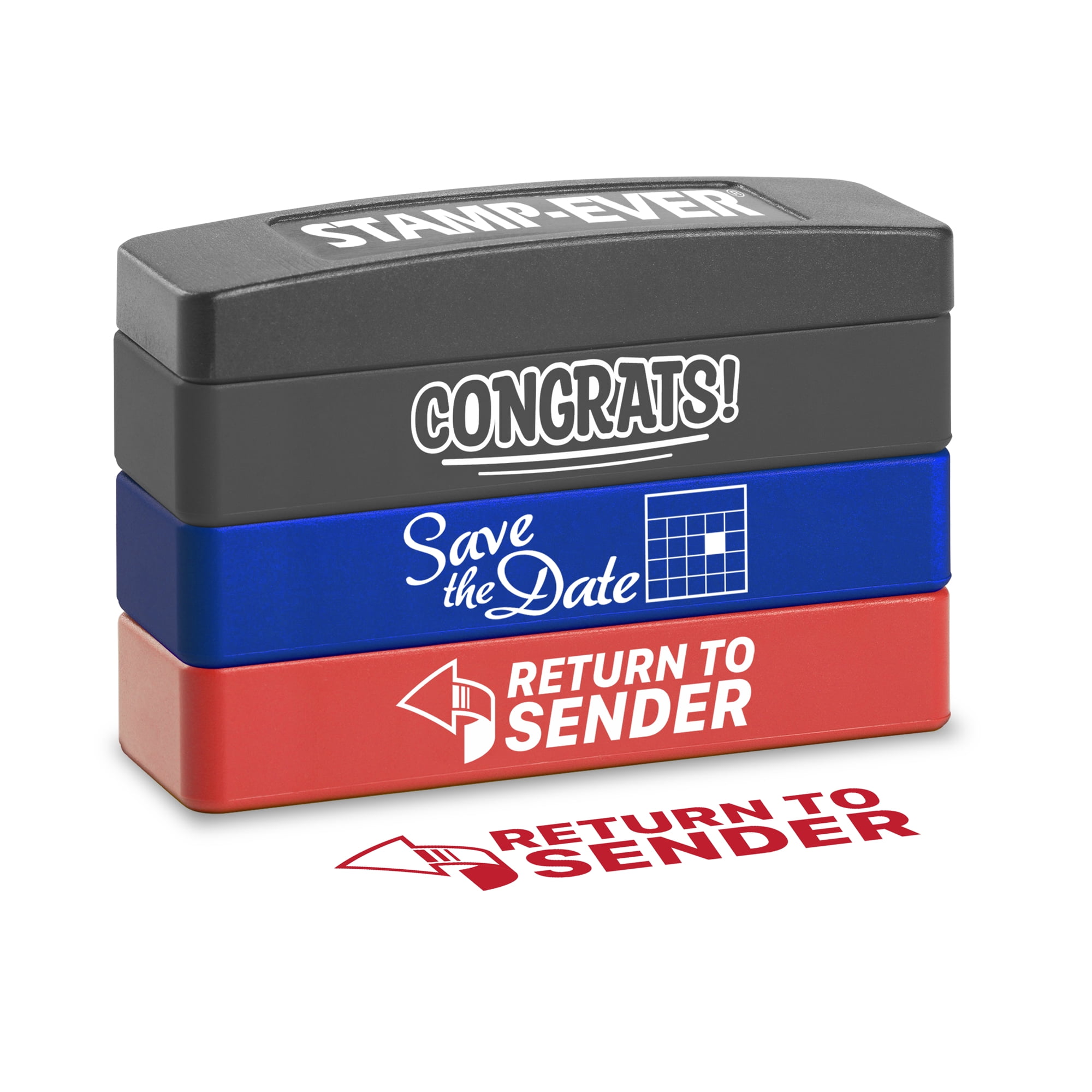 Stamp-Ever Stakz 3-in-1 Message Stamp – Includes "Congrats", "Save the ...