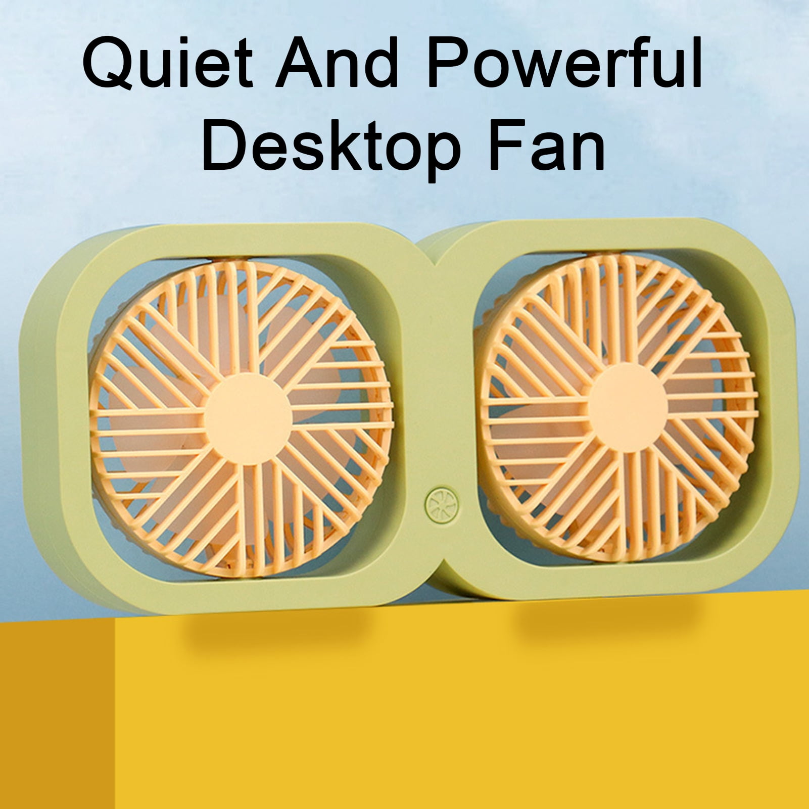 Washranp Dual-Head Desktop Fan with 2-Speed Options,Portable Adjustable ...