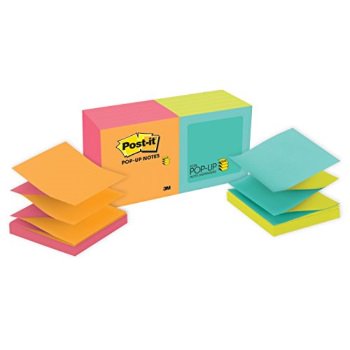 post-it pop-up notes, green, blue, yellow, purple, orange, accordion ...