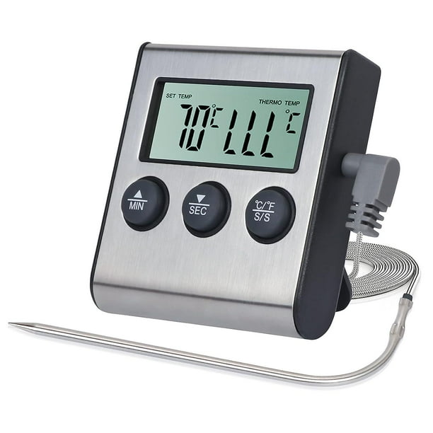 Digital Meat Thermometer With Stainless Steel Food Temperature Probe ...
