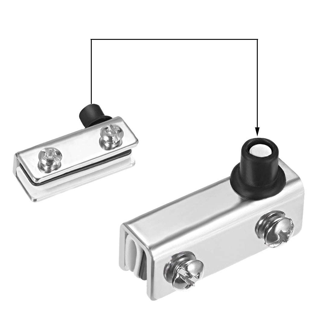 5-6mm Glass Door Double Head Magnetic Catch Latch ABS White with Clamp ...