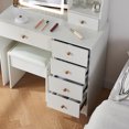Caulitar Vanity Table Set with Sliding LED Light Mirror, Modern ...
