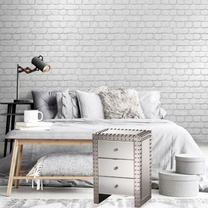 Click here for Take Me Home Furniture Jahnel Nightstand  Stainles... prices