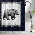 Bear Shower Curtains for Bathroom, Pine Needles Pine Fruit Blue Forest ...