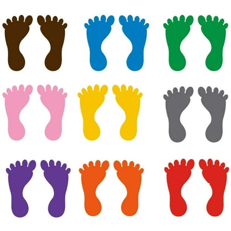 9 Pairs Kindergarten Footprints Stickers Small Ankle Floor Stickers ...