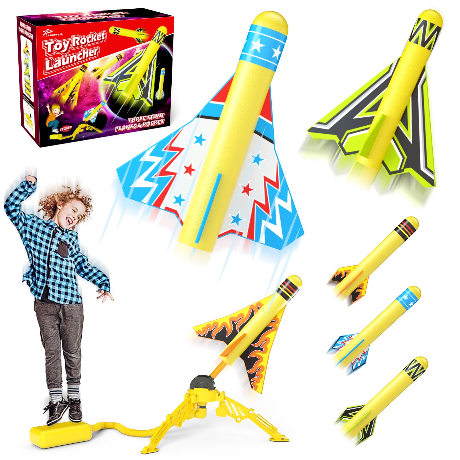 Jasonwell Toy Rocket Launcher for Kids Sturdy Launch Toys Fun Outdoor ...