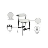 Meridian Furniture Stryker Cream Boucle Fabric / Vegan Leather Counter ...