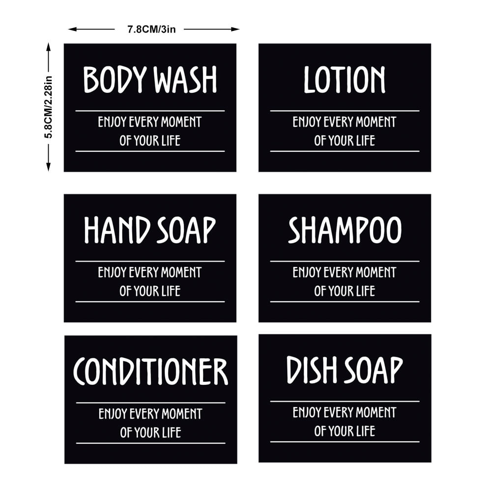 Prettyui Waterproof Soap Dispenser Stickers Bottle Label Farmhouse ...