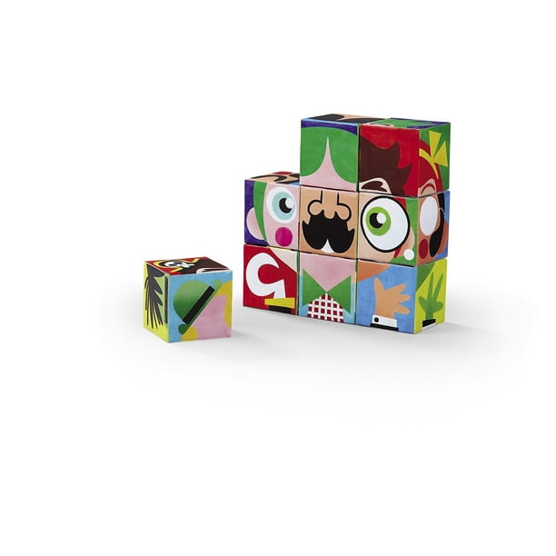 crocodile creek Make-A-Face Blocks Funny Face People Mix Match Block Stacking Set, 2.5" - Walmart.ca