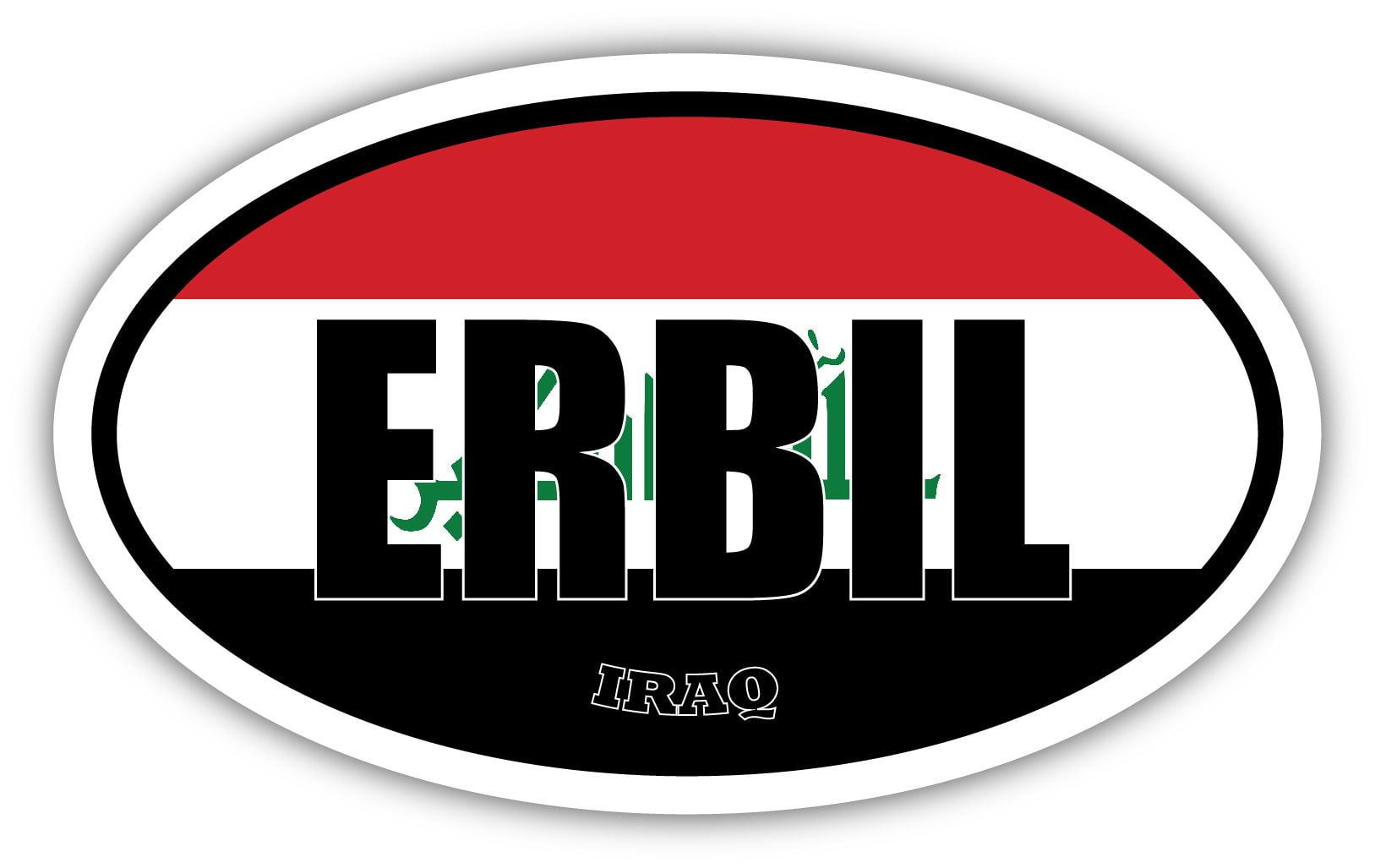 Erbil Iraq Flag Oval Decal Vinyl Bumper Sticker 3x5 inches - Walmart.com