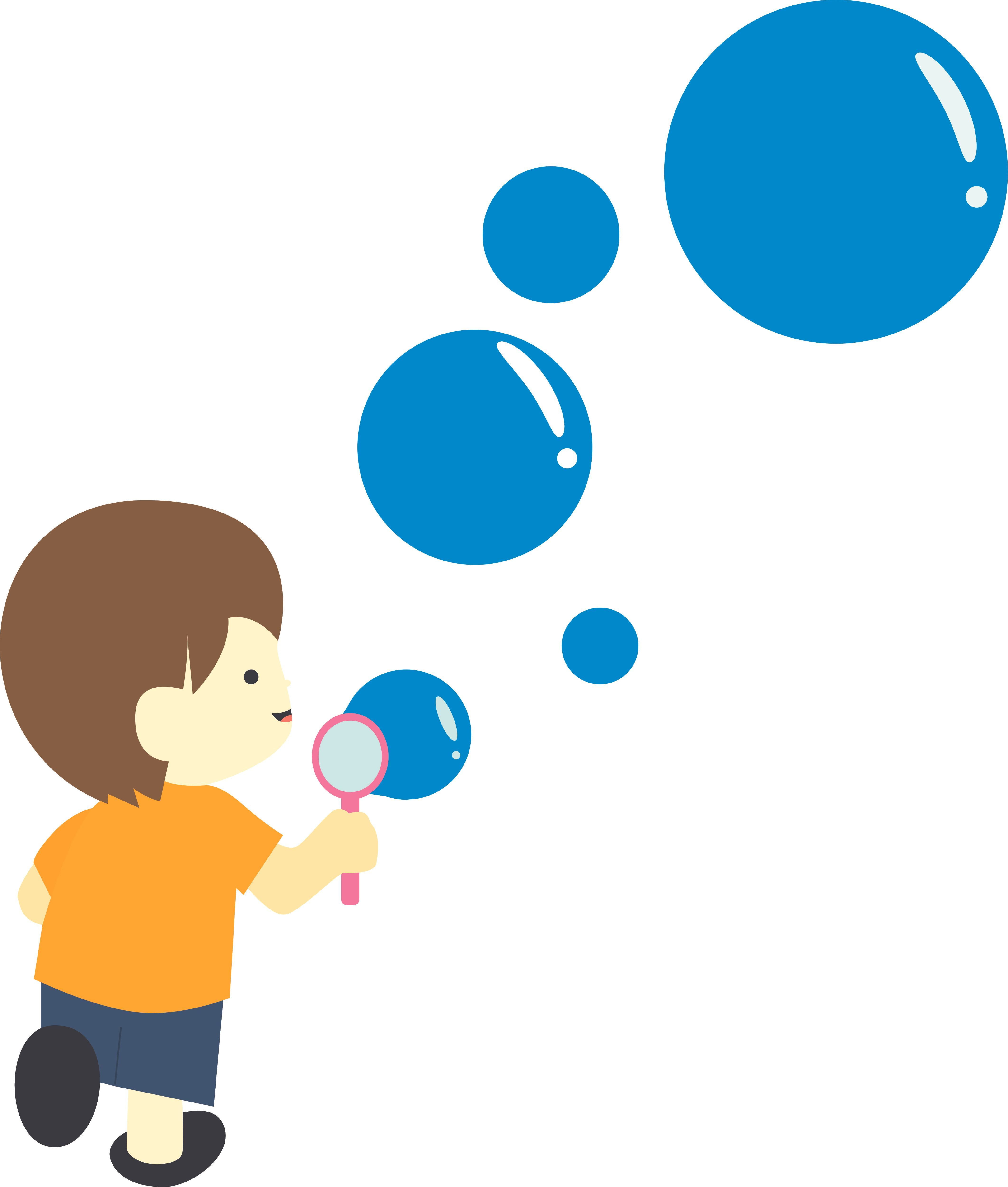 Boy Blowing Bubbles Clipart