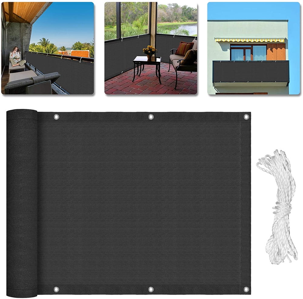 Balcony Privacy Screen, Balcony Edging PES Outdoor Garden Balcony Fence ...