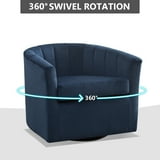 "Ebello Comfortable Blue Swivel Bucket Chair for Living Room and ...