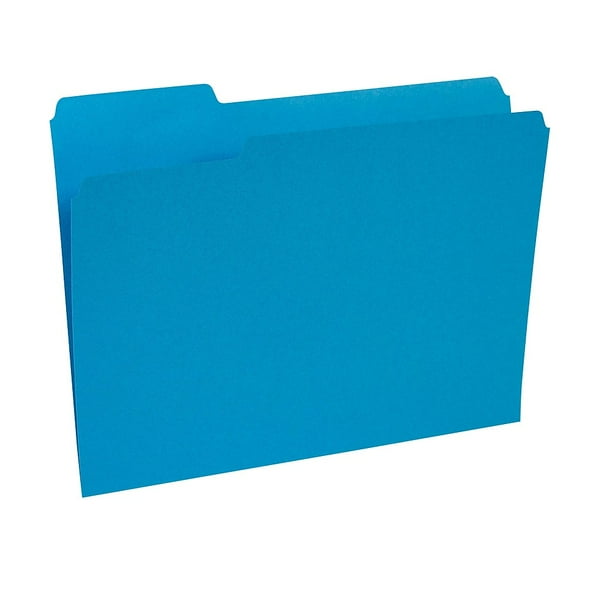 Staples Colored File Folders 3-Tab Letter Blue 100/Box TR224527 ...
