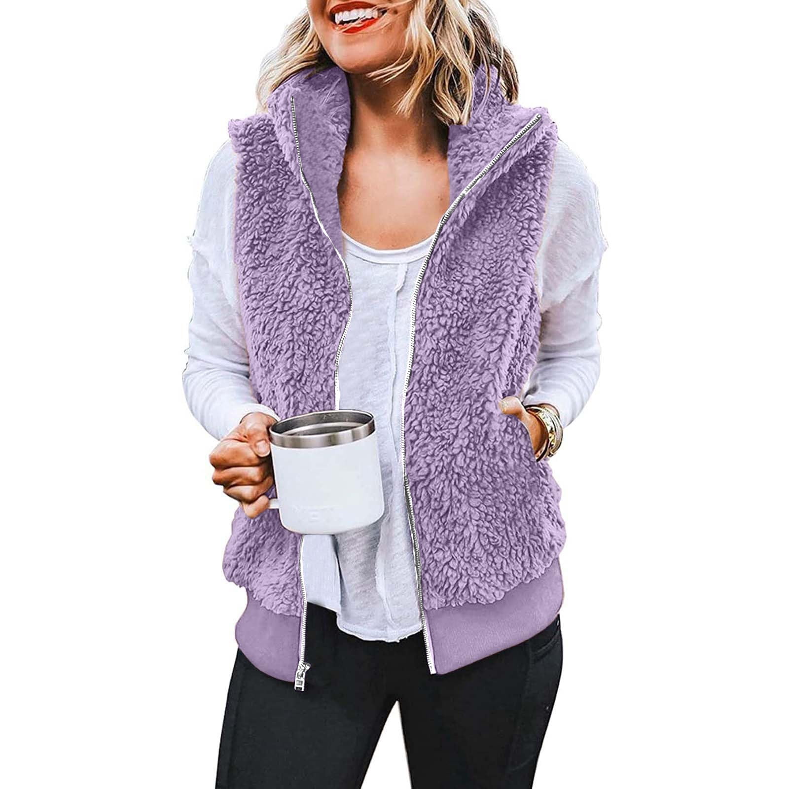 Click here for Fartey Womens Fleece Vests Plus Size Winter Zip Up... prices
