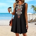 CHUMUD Summer Dresses for Women Round Neck Sleeveless Embroidered Mini ...