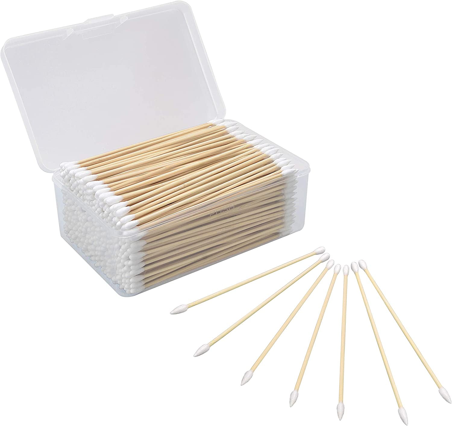 6 Inch Cotton Swabs with Bamboo Handle in Storage Case For Gun Cleaning ...
