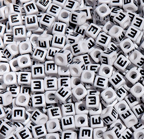 Jolly Store Crafts Letter "E" 7mm Cube Shape Alphabet Beads - Walmart.com