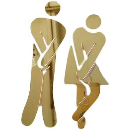 3 Pieces Crossed Legs Funny Bathroom Toilet Restroom Door Accessories ...