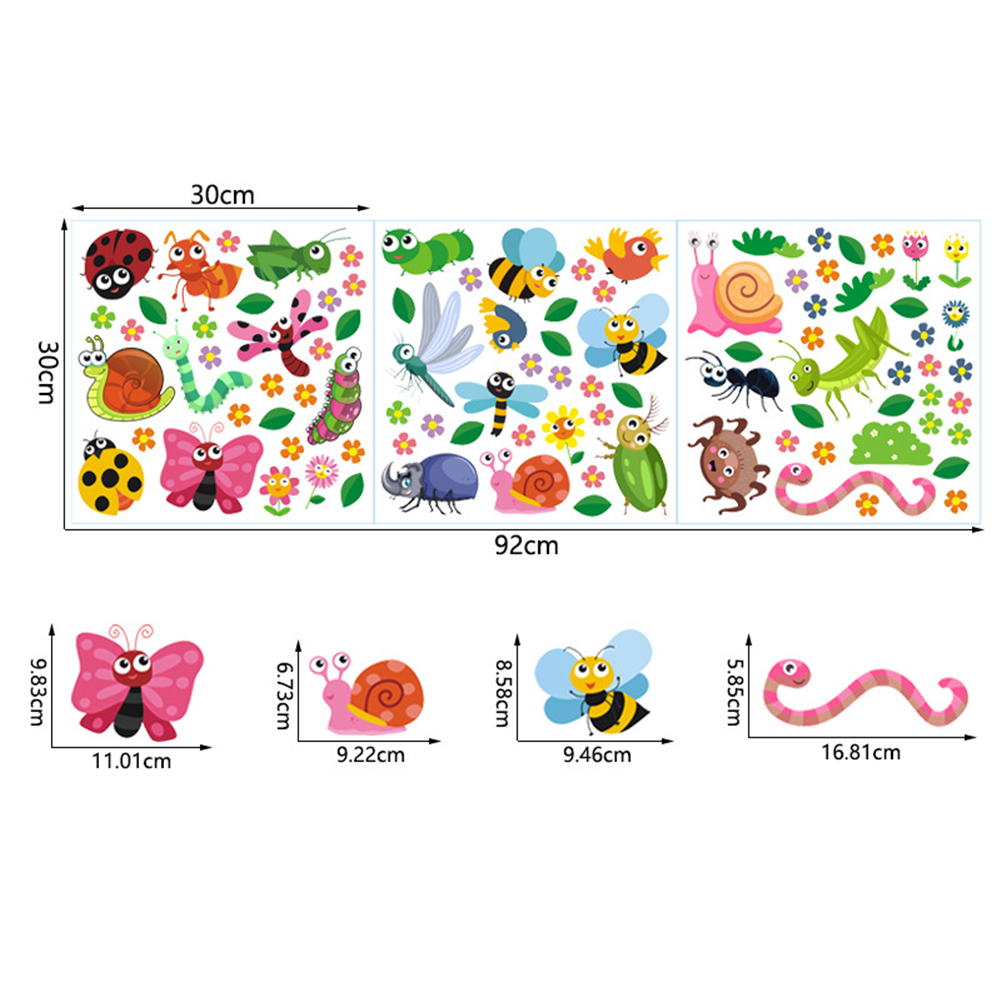Pvc Insect Pattern Wall Stickers Self-adhesive Children Room Wall ...