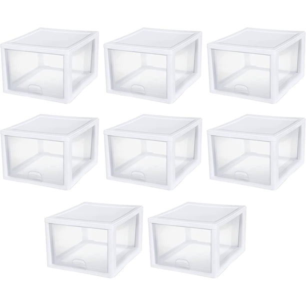 Sterilite 27 Quart Modular Stacking Storage Drawer Home Organization ...