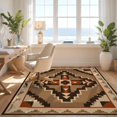 Design&I 8'x10' Ultra Soft Area Rug, Brown Beige Earthy Geometric ...