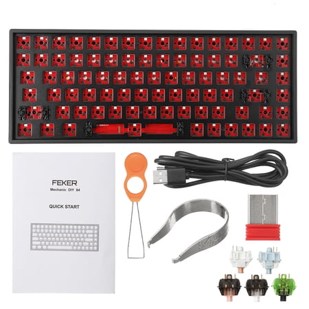 FEKER 84 Keys Hotswap Keyboard kit RGB 80% Layout Customized Kit USB ...