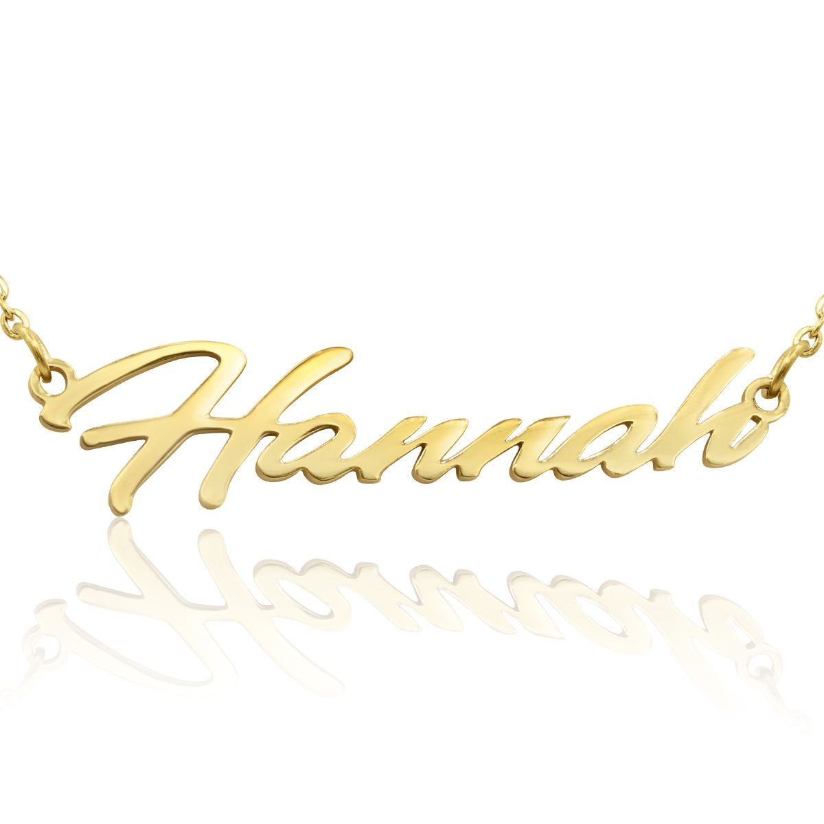 SuperJeweler Hannah Nameplate Necklace in Gold, 16 inches All Names ...