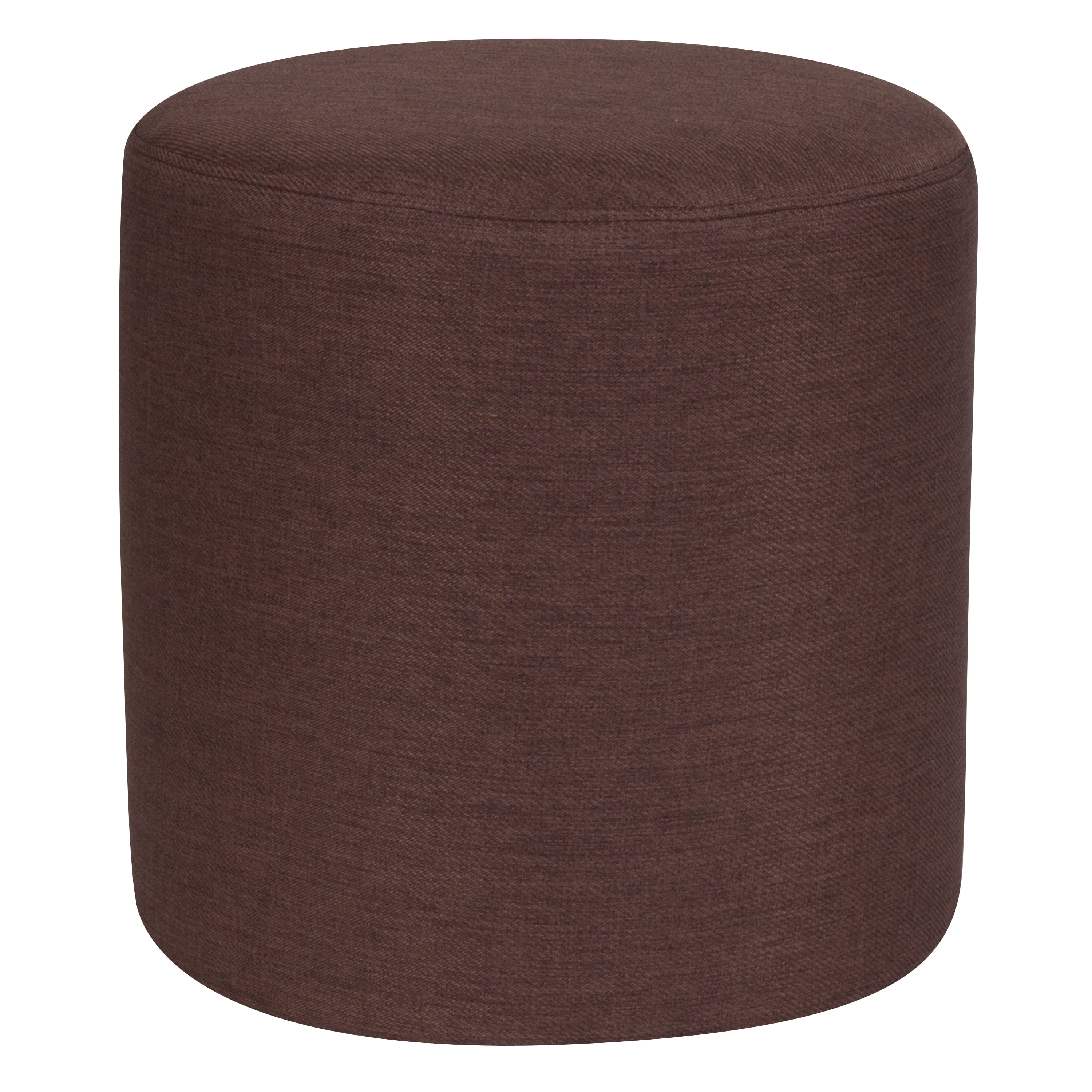 Flash Furniture Barrington Upholstered Round Ottoman Pouf in Brown ...