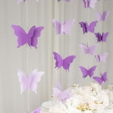 Efavormart 2 Pack | 9ft Purple 3D Paper Butterfly String Banners ...