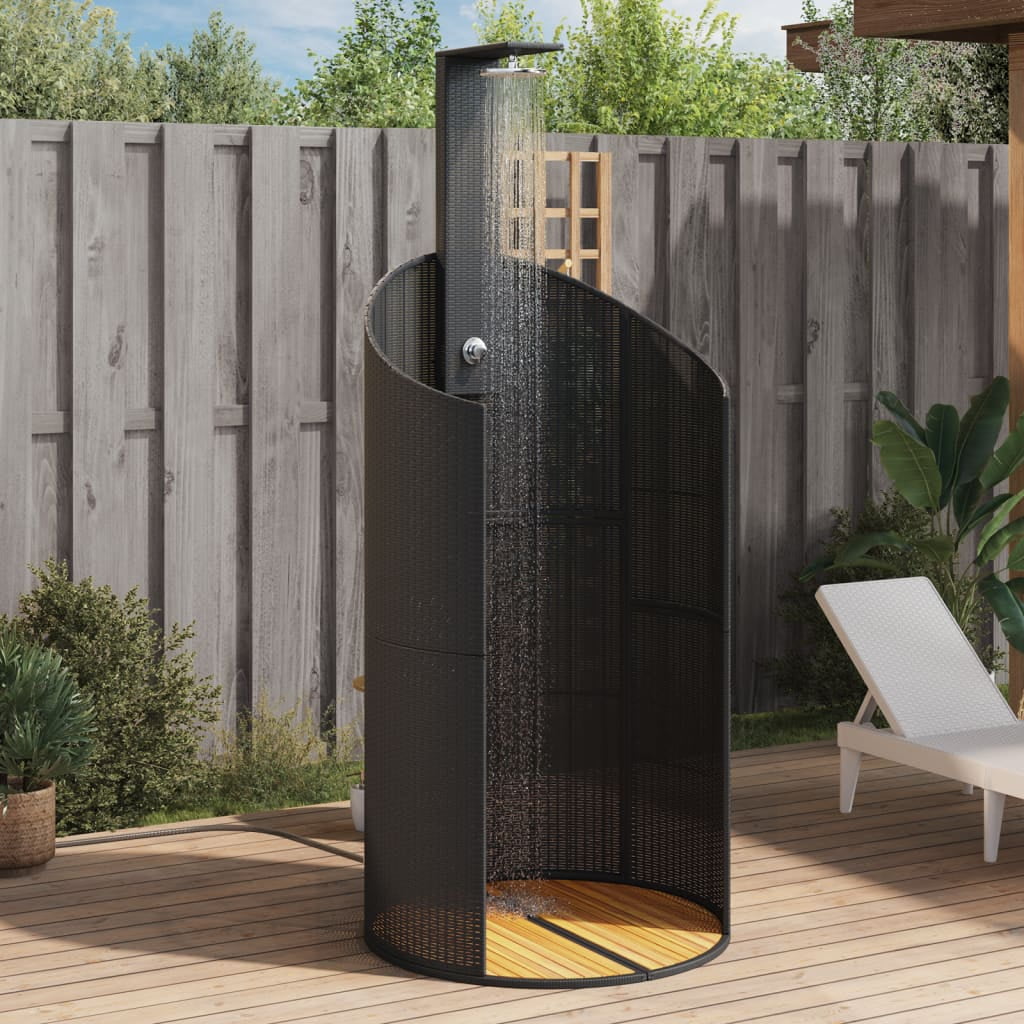 Click here for Vidaxl Outdoor Shower Black 100x100x241.5 Cm Poly... prices