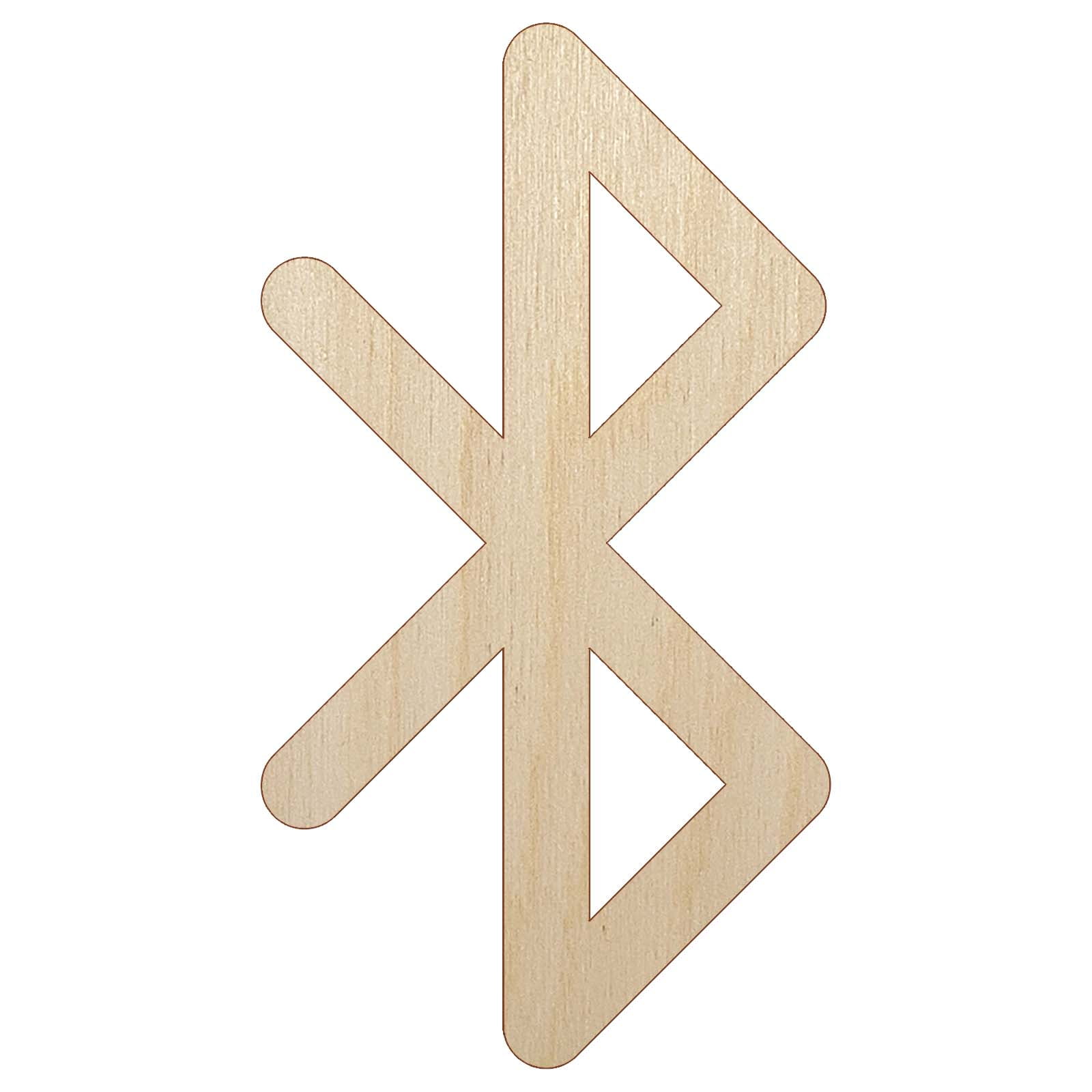 Bluetooth Symbol Wood Shape Unfinished Piece Cutout Craft DIY Projects ...