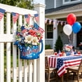 2pc US Independence Day Round Wooden Sign, Star Stripe Welcome Design ...