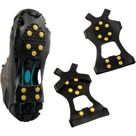 Anti-Slip Stretch Snow Ice Grips 10-Stud Spikes Over Shoe Traction ...