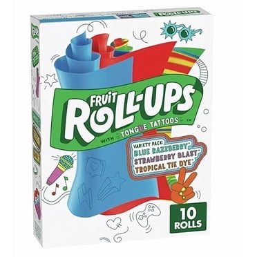 Betty Crocker Fruit Roll-Ups Fruit Flavored Snacks Tropical Tie-Dye ...