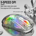 JOGZMZ Wireless Gaming Mouse with Full Transparent Design,Double Mode 2 ...