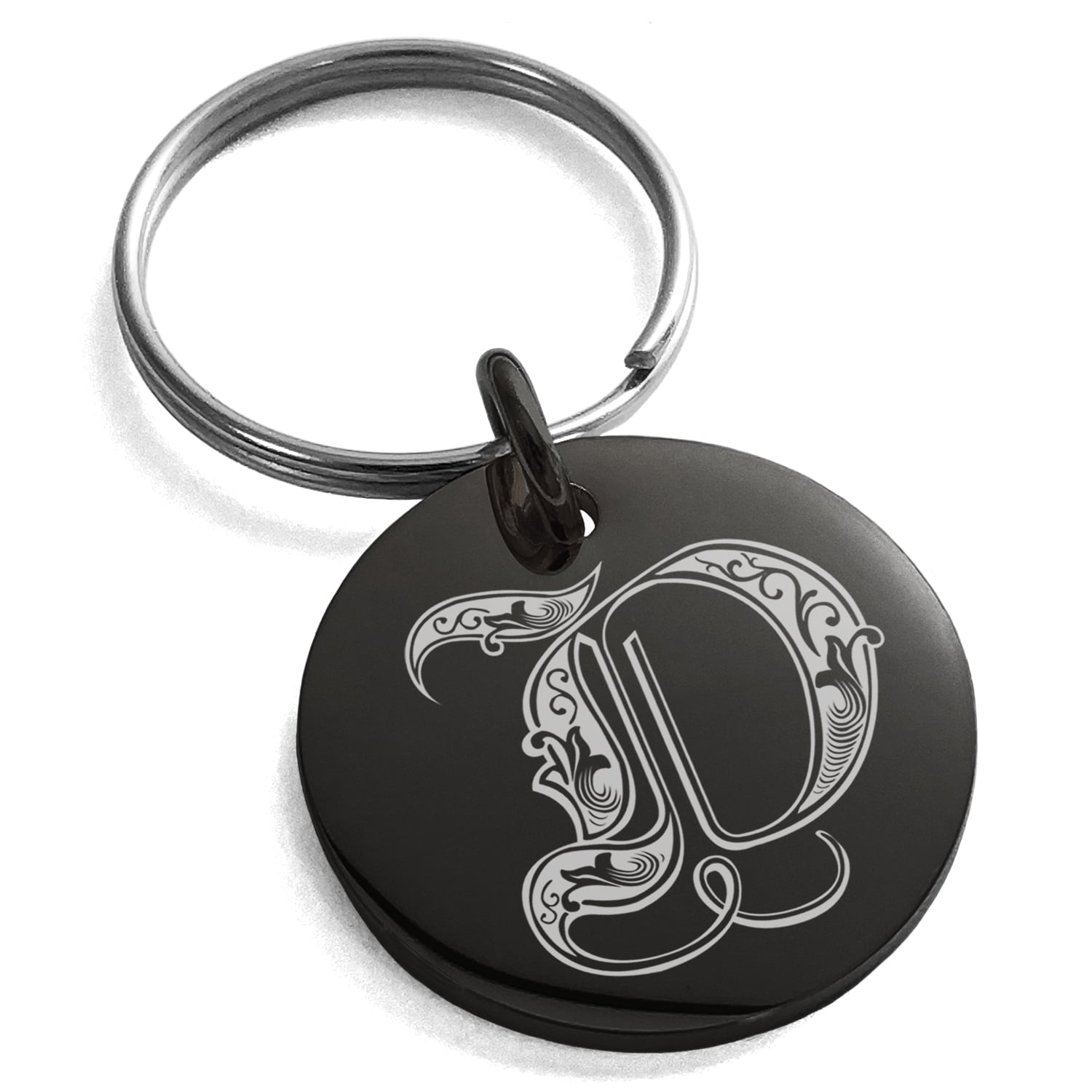 Stainless Steel Letter D Initial Royal Monogram Engraved Small ...