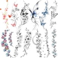 1 Sheet Pretty Butterfly Flower For Women Hand Foot Collarbone ...