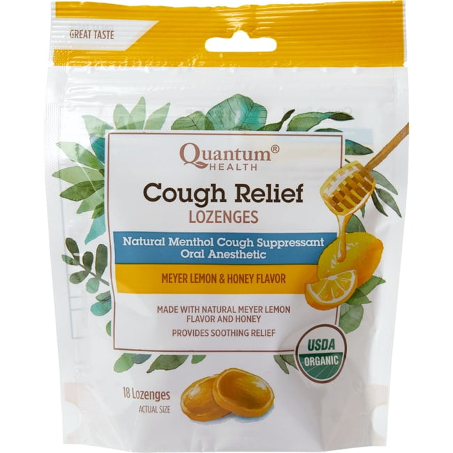 Quantum Health Cough Relief Lozenges - Meyer Lemon & Honey 18 Loz ...