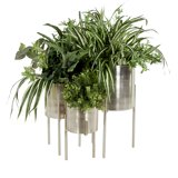 DecMode 18", 14", 12"H Indoor Outdoor Silver Metal Planter with ...