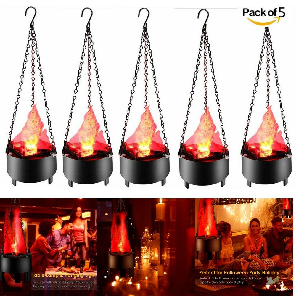 5 Pack 3D Fake Flame Lamp Electric Campfire Artificial Flickering ...
