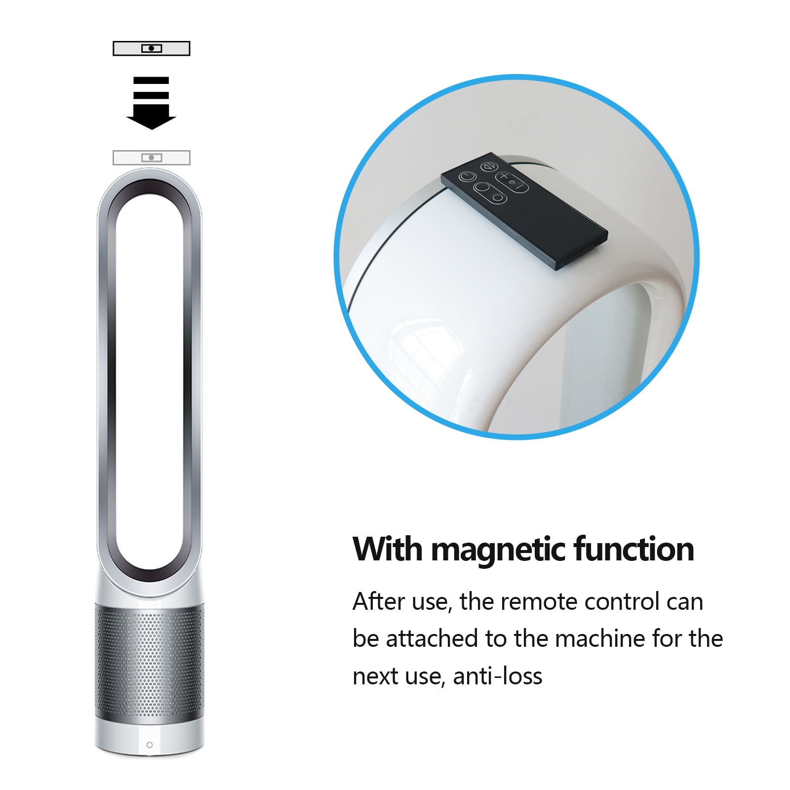 Replacement Magnetic Remote Control Fit for Dyson AM11 TP00 TP01 Fan Remote with Battery Walmart